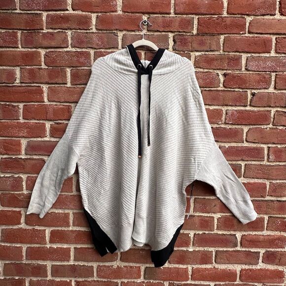 Dex | Sweaters | Dex Hooded Sweater Oat Ribbed Pullover Poncho X Xl Nwt ...